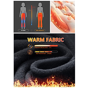 Heathyoga Fleece Lined Pants Women Yoga Pants with Pockets for Women Thermal Pants High Waist Flare Leggings for Winter Black