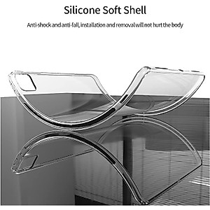 Asgens Case for iPad Pro 12.9'' 2021, Black Clear Silicone Case Flexible Soft TPU Silicone Protective Cover for 2021 iPad Pro 12.9 inch Model A2378 / A2461 / A2379 / A2462