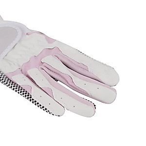 Fashion Golf Gloves, Women's Ladies Girls All Weather Leather Golf Gloves with Non-Slip Grip, Soft, Breathable, Wear-Resistant, A Pair/2 Pack for Left & Right Hand Golf Rain Gloves