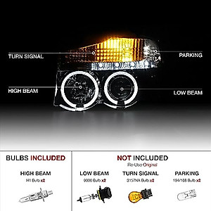 HH Building 2pcs Headlight Front Left Right Side LED Smoke Halo Projector Lamp Extended ////Pro4X 260607S026 444-NTI04-HL-SM NI2503168