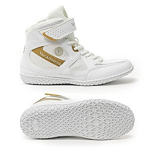 Yes! Athletics Champion1 Wrestling Shoes for Women and Girls - Lightweight, Durable MMA, Weightlifting, Boxing Shoes for Women - Gold, Size 6