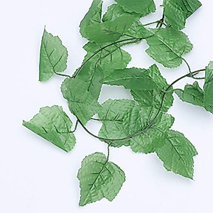 Balacoo Reptile Plastic Plants Terrarium Decor Hanging Silk Leaves,Artificial Lifelike Vines Decorations for Bearded Dragons,Lizards,Geckos,Snake Breeding Box and Fish Tank (2 Strands)