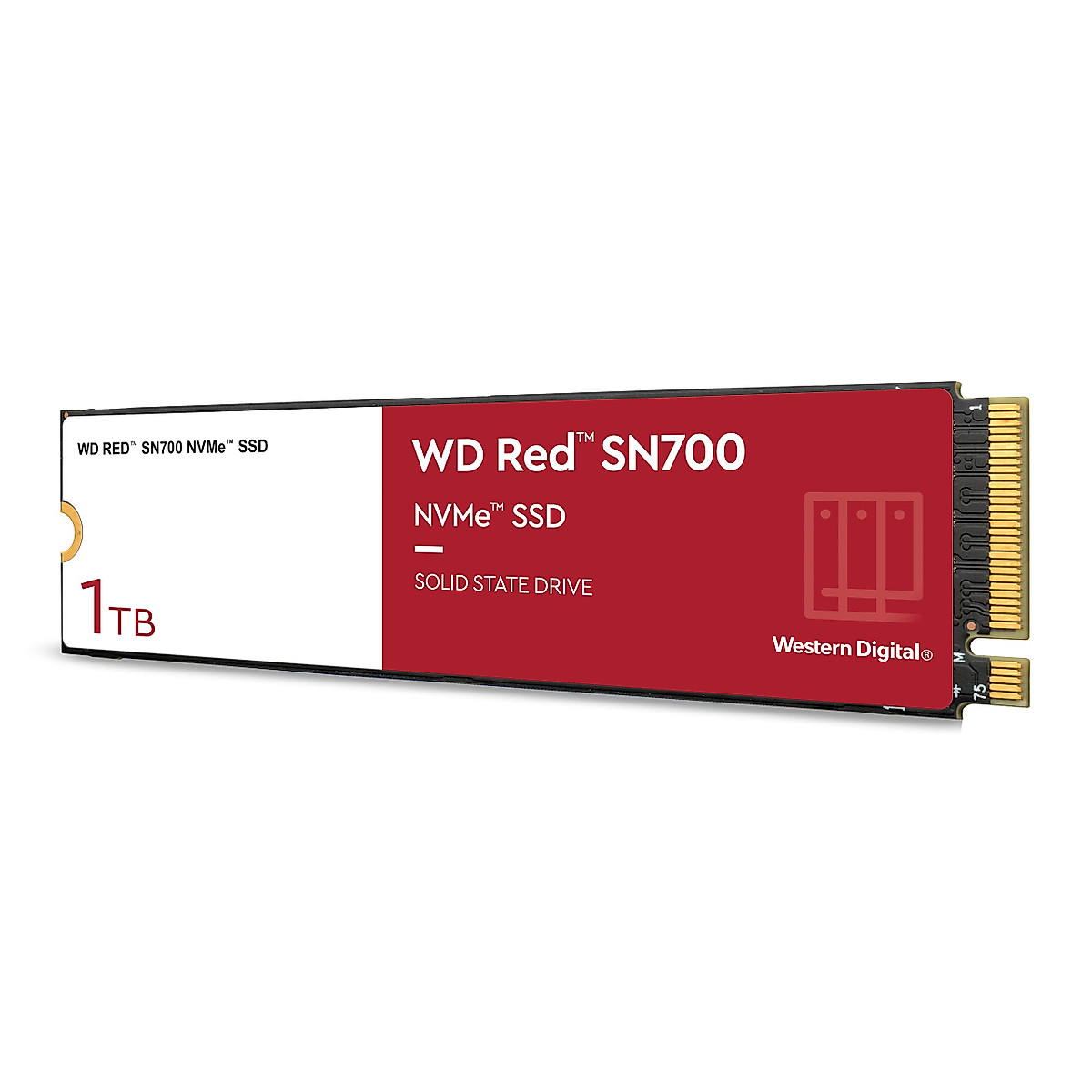 Western Digital 1TB WD Red SN700 NVMe Internal Solid State Drive SSD for NAS Devices - Gen3 PCIe, M.2 2280, Up to 3,430 MB/s - WDS100T1R0C