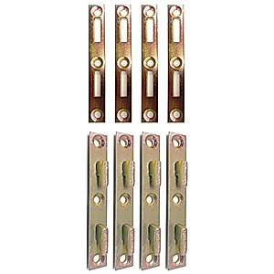 METAL MAGERY Bed Rail Fasteners 4" Set of 4 Bed Rail Brackets Heavy Duty Bed Frame Rail Hardware