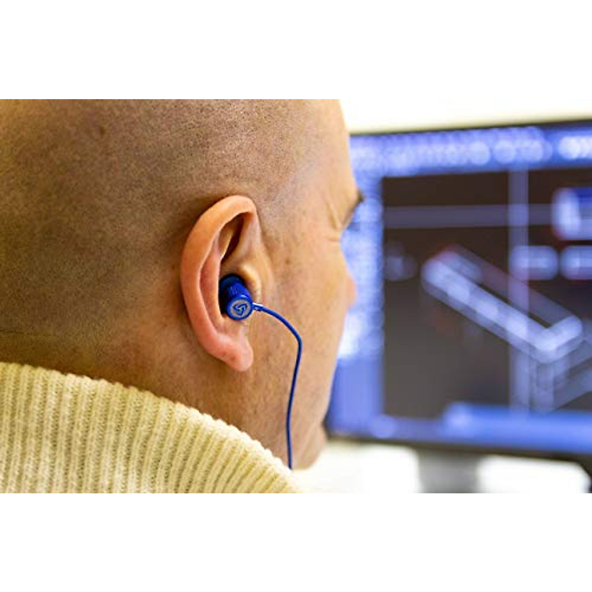 LUDOS Ultra Wired Earbuds in-Ear Headphones, 5 Years Warranty, Earphones with Microphone, Noise Isolating Ear Buds, Memory Foam for iPhone, Samsung, School Students, Kids, Women, Small Ears - Blue