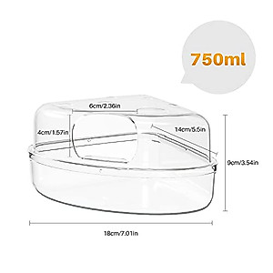 BUCATSTATE Hamster Sand Bath Box - Transparent Critter's Litter Box Sand Bath Shower Room & Digging Container Heighten Version for Guinea Pig Mice Gerbils or Other Small Pets (Small, Transparent)
