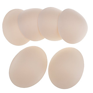 DYNWAVE 3 Pairs Women Oval Bra Pad Inserts Sponge for Swimsuits Bathing Suit Beige