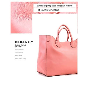 Oversize Tote Bags for Women Genuine Leather Handbags and Purses Brown Large Shopper Bag Female Travel Handbag (A Black,41cm-21cm-34cm)