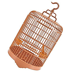 1 Set Round Bird Cage Plastic Parrot Parakeet Budgie Lovebird Cockatiel Cage Pet