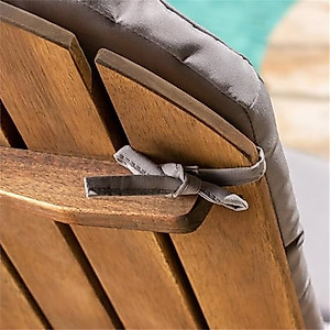 Noble House Malibu Wood Adirondack Chair with Cushion (Set of 2) Natural/Gray