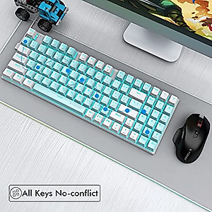 E-YOOSO Mechanical Keyboard, Wired Compact Computer Keyboard, Backlit Gaming Keyboard 94 Keys with Arrow Keys & Numpad for PC/Mac Gamer, Typist, Linear Red Switch