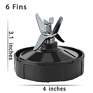 Ninja Blender Replacement Parts, 6 Fin Ninja Smoothie Blender Blade, Fit for 18 24 32oz Ninja Blender Cup, Extractor Bottom Blade Auto iQ BL450-70 BL451-70 BL454-70 BL455-70 BL480-70 BL480W-70