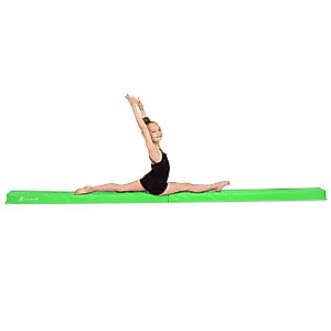 ProsourceFit Gymnastics Balance Beam for Kids, 9ft Long Firm Folding Floor Beam with Non-Slip 4-inch Wide Surface for Safe Gymnastics Practice at Home or Gym