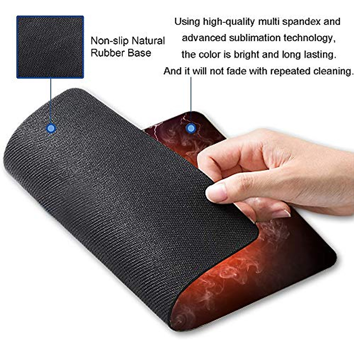 Gaming Mouse Pad,Basketball Ball in fire and Water Mouse Pad Non-Slip Rubber Base Mouse Pads for Computers Laptop Office, 9.5"x7.9"x0.12" Inch(240mm x 200mm x 3mm)
