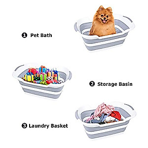 TOLEAD Collapsible Baby Bathtub, Portable Toddler Bathtub, Foldable Kids Tub for Shower at Travling or Bathroom