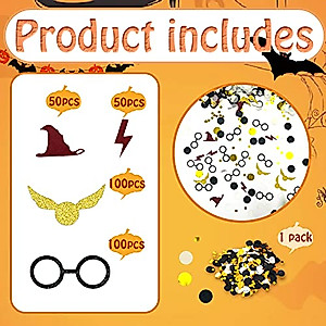 Wizard Table Confetti Glitter Red White Black and Gold Confetti for Tables Baby Shower Confetti for Tables Wizard Party Decorations Foil Confetti Bulk for Wizard Themed Party Favors Supplies