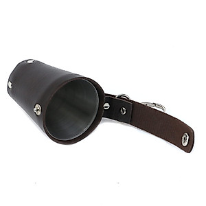 Mewutal 4-Pack 70ml/2.37oz Stainless Steel Wine Glass, Shot Glass Drinker Drinker with a Brown Leather Storage Box