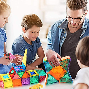 NVHH 100PCS Magnetic Tiles Blocks for Kids Ages 3-5 4-8,STEM Learning Educational Preschool Magnet Building Toys for Toddlers,Christmas Birthday Gifts Toys for 3 4 5 6 7 8+ Year Old Boys Girls