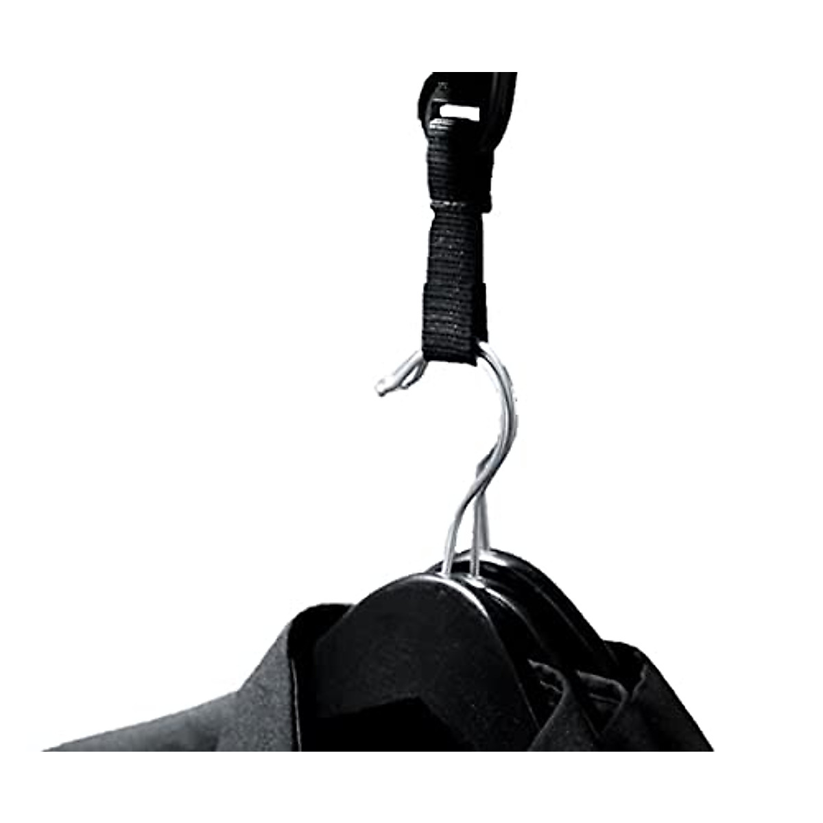 NAHANCO Spacemaker Heavy Duty Clothes Hanger Hook for Hanger Management in Backroom/Stockroom, 5 ½”- Black, 100/Carton, (GHB200)