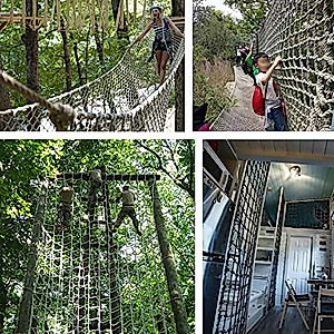 Outdoor Climbing net for Kids Adults, Backyard Playground net, Durable Climbing Cargo net Rope Ladder for Balcony Railing Protection, Stair Fall Prevention, attic Ceiling Decoration.(Size:2m* 2m)