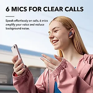 soundcore by Anker Liberty 4 NC Wireless Noise Cancelling Earbuds, 98.5% Noise Reduction, Adaptive Noise Cancelling to Ears and Environment, Hi-Res Sound, 50H Battery, Wireless Charging (Renewed)