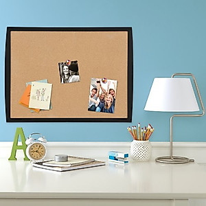 Quartet Cork Bulletin Board, 17"x23", Black Frame (33271-BK)