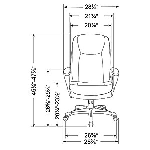 Realspace® Tresswell Bonded Leather High-Back Chair, Black/Silver