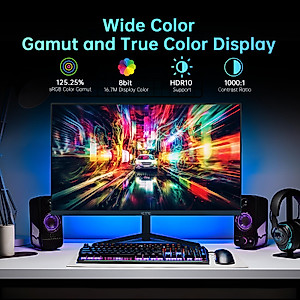 KTC 24 inch Monitor, Fast IPS 1080p 144Hz 165Hz 1ms, 125.25% sRGB, HDR, Borderless Gaming Monitor PC Monitor, FreeSync Premium & G-Sync, HDMI 2.0x2, DP1.4x2, Vesa Support, Eye Care for Gamers