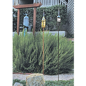 Oenophilia Afterglow Garden Stake Wine Bottle Wick Candle Holder Torch - Copper