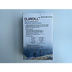 Solar Power Bank 36000mAh, Qi Wireless Charger, DJROLL Portable Solar Charger with Dual USB & Type-C Port 5V/3A Output, IP66 Waterproof Powerbank, Flashlights Cell Phone Charger for Camping Outdoor