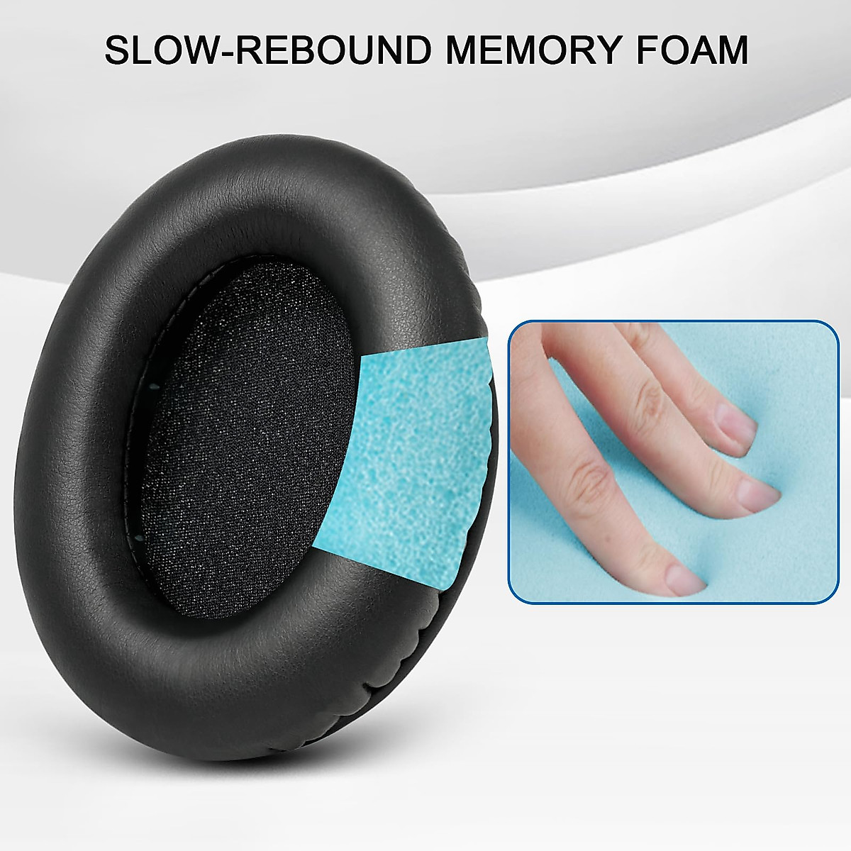 GVOEARS Replacement Ear Pads Cushions for HyperX Cloud 1/I/2/II/3/III/Pro/Core/Alpha/Alpha S/Flight/Stinger/Mix/CloudX/CloudX Chat Headphones, Earpads with Premium Leather and Softer Memory Foam