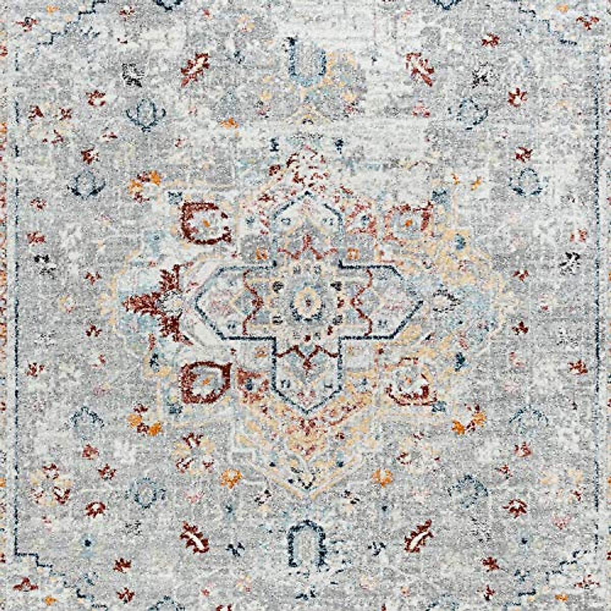 5x7 Oval Rug | Traditional Large Area Rugs for Living Room, Dining Room, Bedroom, Entryway or Kitchen | Alfombras para Salas | Silver, 5'3'' x 7'3'' Oval