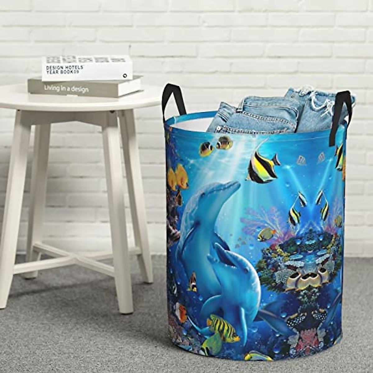 Dolphin Laundry Hamper Cute Laundry Baskets Large Animal Hampers Toy Organizer Hamper Bag Dirty Clothes Storage Bin