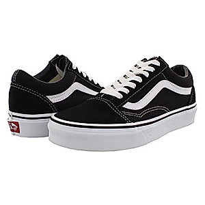 Vans Men's Old Skool Sneaker, Canvas - Black/True White, Size 9.5