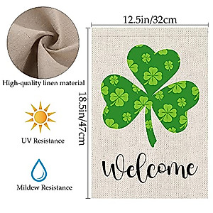 DmHirmg St. Patrick's Day Garden Flag Double-Sided Pattern Printing Weatherproof Garden Flag St. Patrick's Day Decoration for Home(2 Pack)