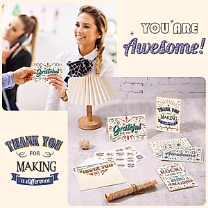 24 Employee Appreciation Cards - Thank You Cards with Envelopes & Stickers 6 Designs Colorful Encouragement Cards for Hand Written 4’’ x 6’’ Gratitude Cards for Appreciation Recognition Team Staff