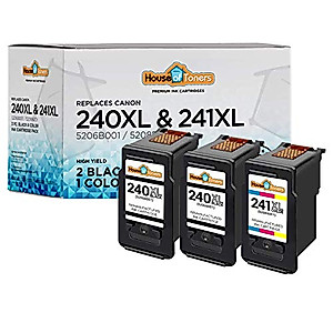 Houseoftoners Remanufactured Ink Cartridge Replacement for Canon PG-240XL CL-241XL 240 XL 241 XL for PIXMA MG2120 MG3220 MG3222 MG3520 MG3620 MX432 MX452 MX472 MX532 TS5120 (2 Black 1 Color, 3PK)