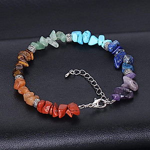 Babasee 7 Chakras Bracelet Irregular Reiki Healing Balance Beads Bracelets for Women