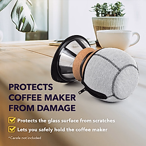 IMPRESA [2 Pack] Insulated Pour Over Coffee Cozy for Bodum 6 Cup Coffee Maker - Insulation and Protection Sleeve for Coffee Carafe Glass - Pour Over Carafe Accessory for Drip Coffee Maker