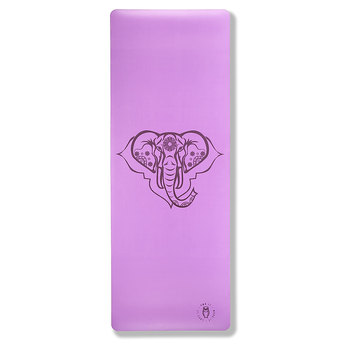 Yoga Mat by Modern Body Extra Thick 6mm for Exercise and Pilates - Purple Elephant- Natural Eco Friendly Rubber, Extra Cushion for Stability and Comfort, Absorbent non-slip grip with 2 carry straps