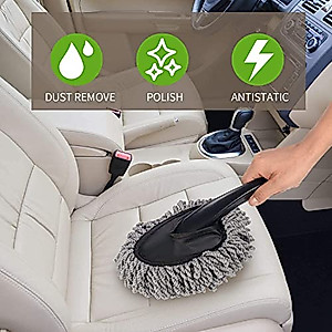 Super Soft Microfiber Car Dash Duster Brush for Car Cleaning Home Kitchen Computer Cleaning Brush Dusting Tool | Blue and Grey | Pack of 2
