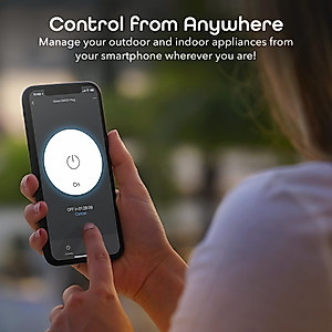 Geeni Indoor/Outdoor Smart Plug Weatherproof, 1 Socket –No Hub Wireless Remote Control and Timer –Works with Amazon Alexa, Google Assistant, Requires 2.4 GHz Wi-Fi, Black