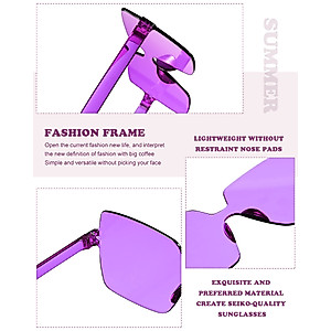 Chumia 51 Pack Fun Sunglasses Bulk Adult Party Favors Sunglasses Colorful Plastic Square Rimless Retro Sunglasses for Women Men Neon Party Candy Color Glasses