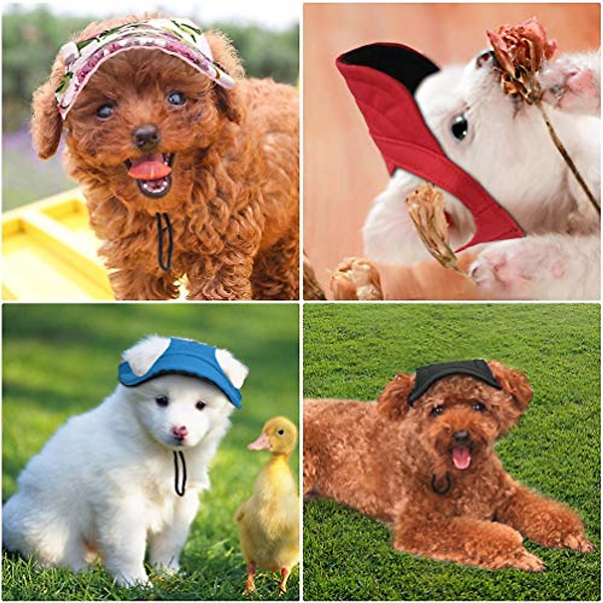 1Pc Dog Baseball Hat, Dog Hat Dog Cap Hats for Dogs Dog Visor Hats Sports Hats with Ear Holes Dog Sun Visor Hat with Adjustable Chin Strap for Pet Sun Protection, Size S
