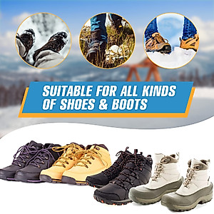 Crampons Ice Cleats Snow Traction Cleats for Walking on Snow and Ice Women Men Anti Slip Ice Grips for Hiking Snow Fishing Walking Mountaineering Boots Shoes