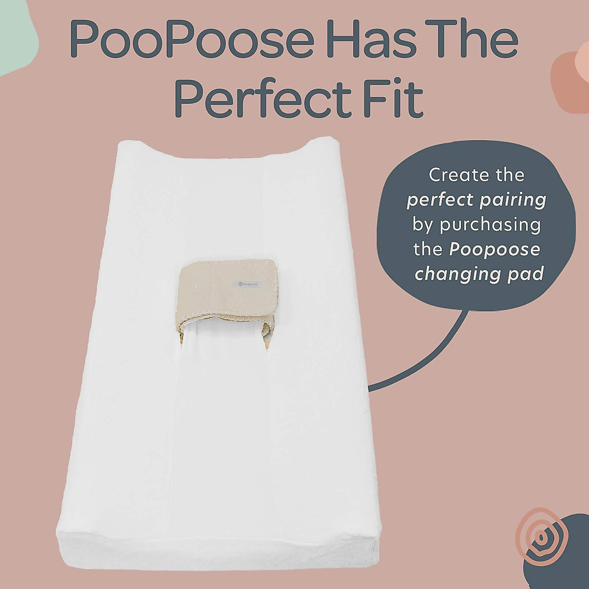 PooPoose Changing Pad Cover (Cloud White)