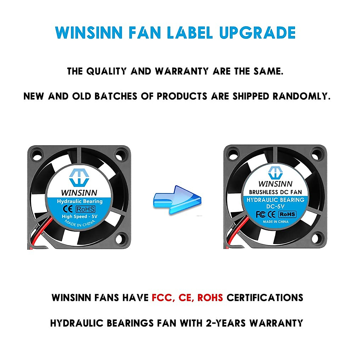 WINSINN DC 20mm Fan 5V 2010 Hydraulic Bearing Brushless Cooling 20mmx10mm 2PIN (Pack of 2Pcs)