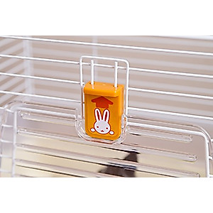 IRIS USA Small Wire Animal House with Top Access, Easy to Clean Cage with Wide Access Drop Down Door for Small-Sized Pets Animals Rabbits Guinea Pigs Rats, Ivory