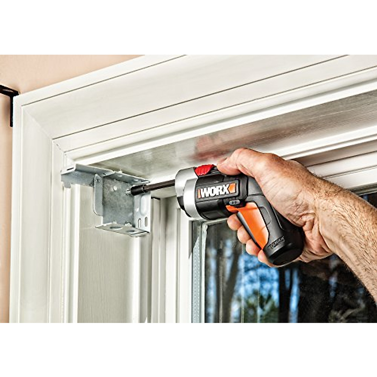 Worx WX252L 4V XTD Xtended Reach Cordless Screwdriver, Red