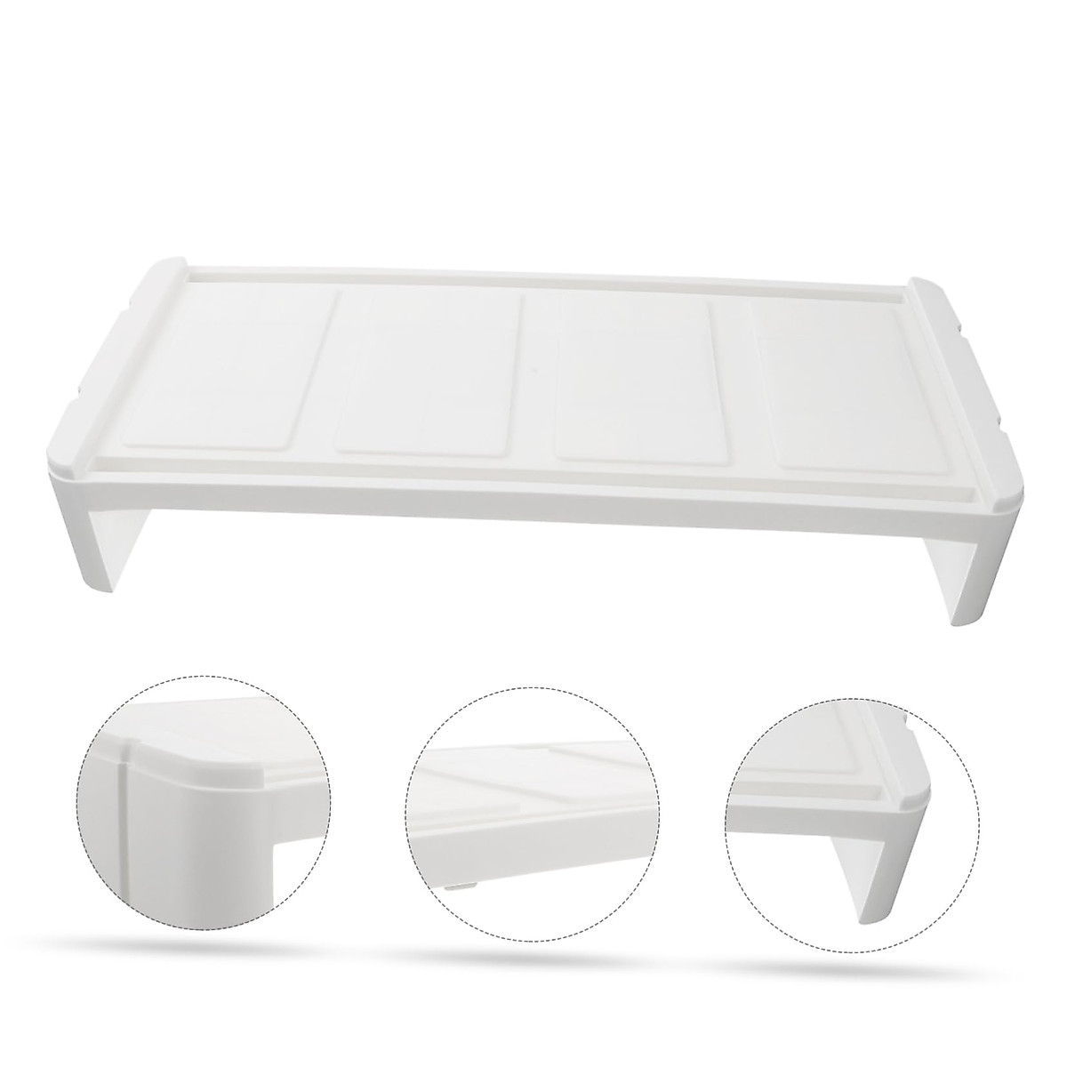 HEALEEP 1Pc Desktop Computer Bracket Computer Monitor Riser Computer Desk Riser Monitor Stand Riser Computer Screen Holder Shelf Bracket Table Storage Rack pp Neck Guard Product White